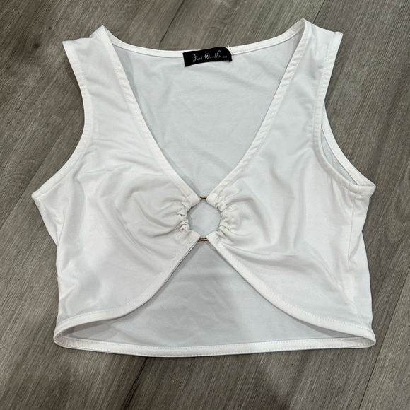 Tops | Just Quella White Crop Tank Top | Poshmark